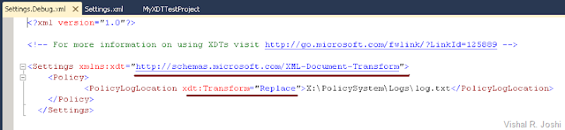 Vishal Joshi's Tangent: Xml Document Transforms (XDT) for any XML file ...